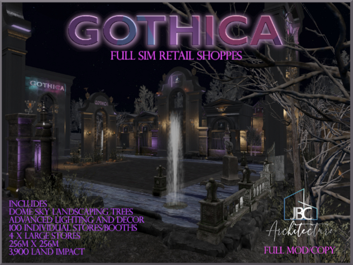 Second Life Marketplace - JBC Darkest Release! "Gothica" Full Sim Retail Booths/Shoppes It's ...